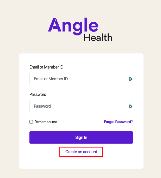 Angle Health- How to register for online access as a member